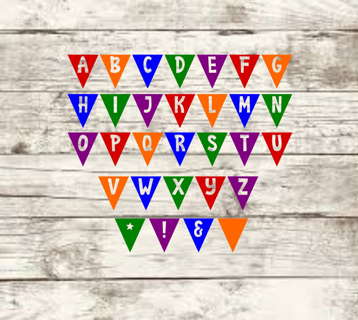 Triangle Banner Letters SVG | Etsy