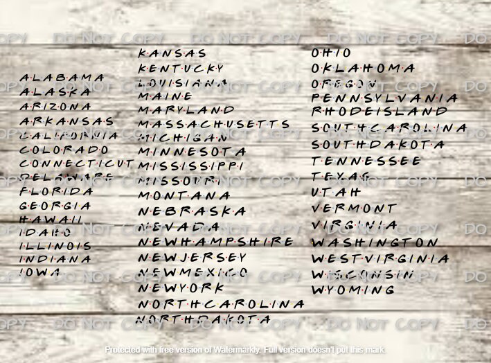 State Names SVG - Etsy