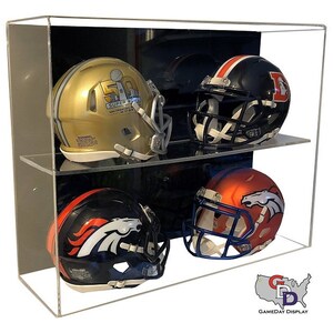 Acrylic Wall Mount 4 Four Mini Helmet Display Case by Gameday Display ...