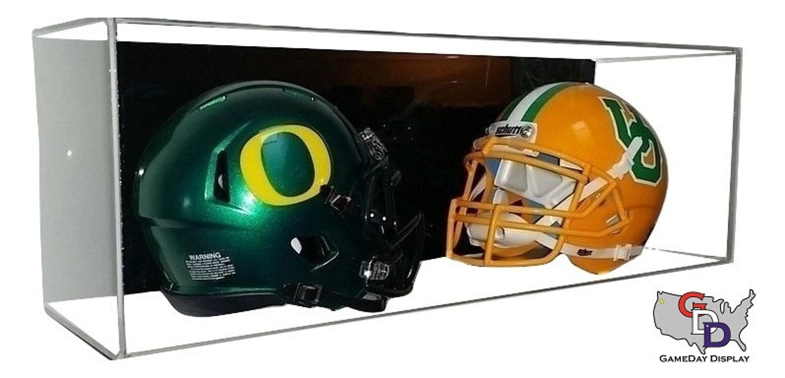 Acrylic Wall Mount Double Mini Helmet Display Case by Gameday Display ...