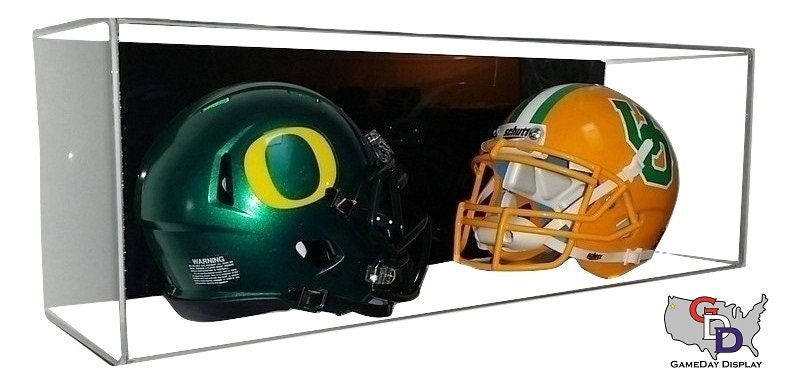Acrylic Wall Mount Double Mini Helmet Display Case by Gameday Display ...