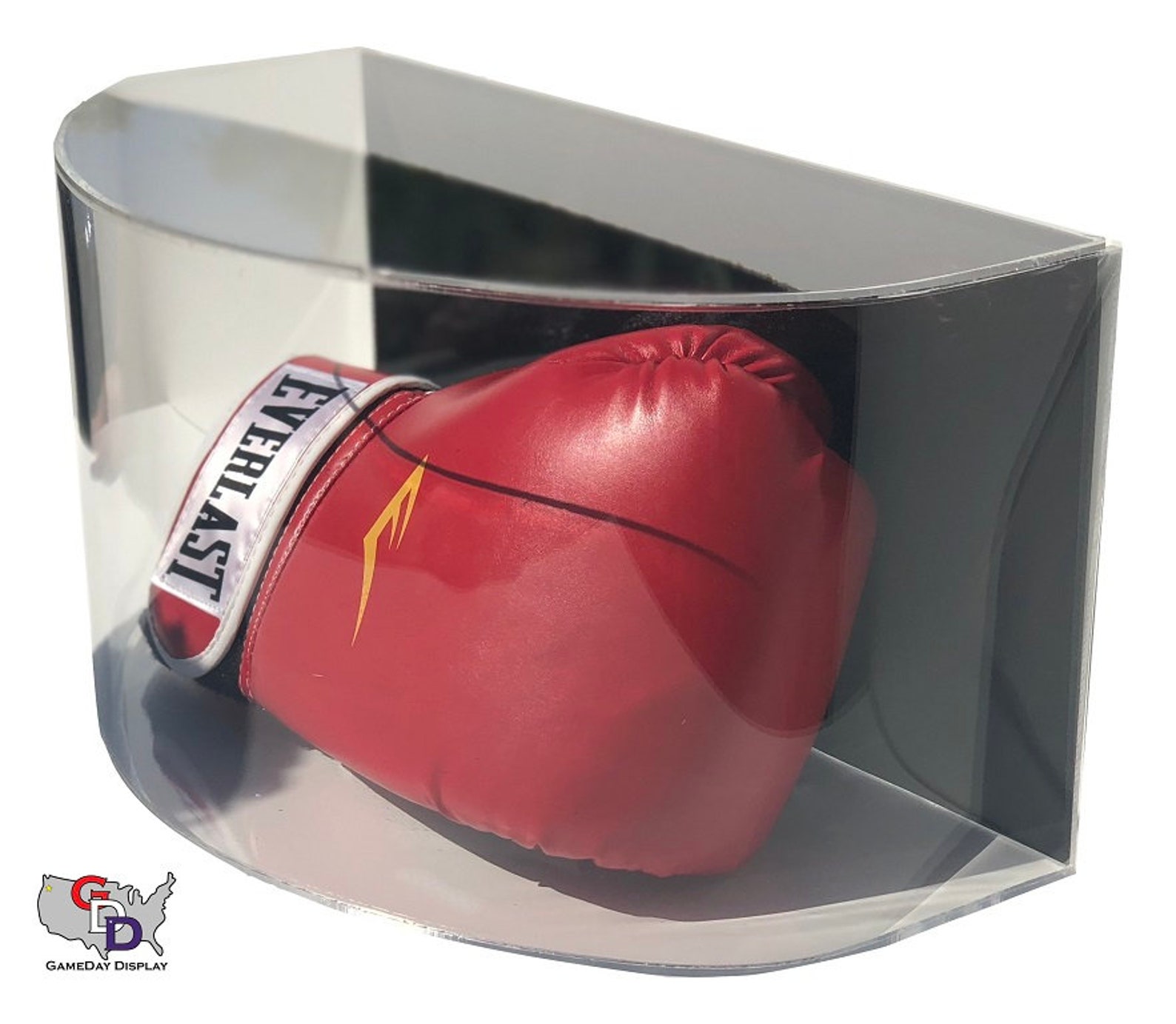 Curved Acrylic Wall Mount Boxing Glove Display Case by Gameday Display ...