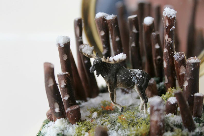 Miniature Moose Diorama Compact Mirror: Fantasy Fairytale Micro World ...
