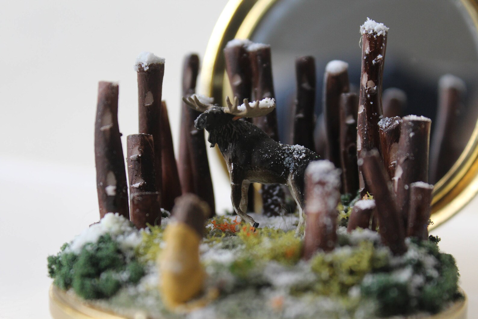 Miniature Moose Diorama Compact Mirror: Fantasy Fairytale Micro World ...