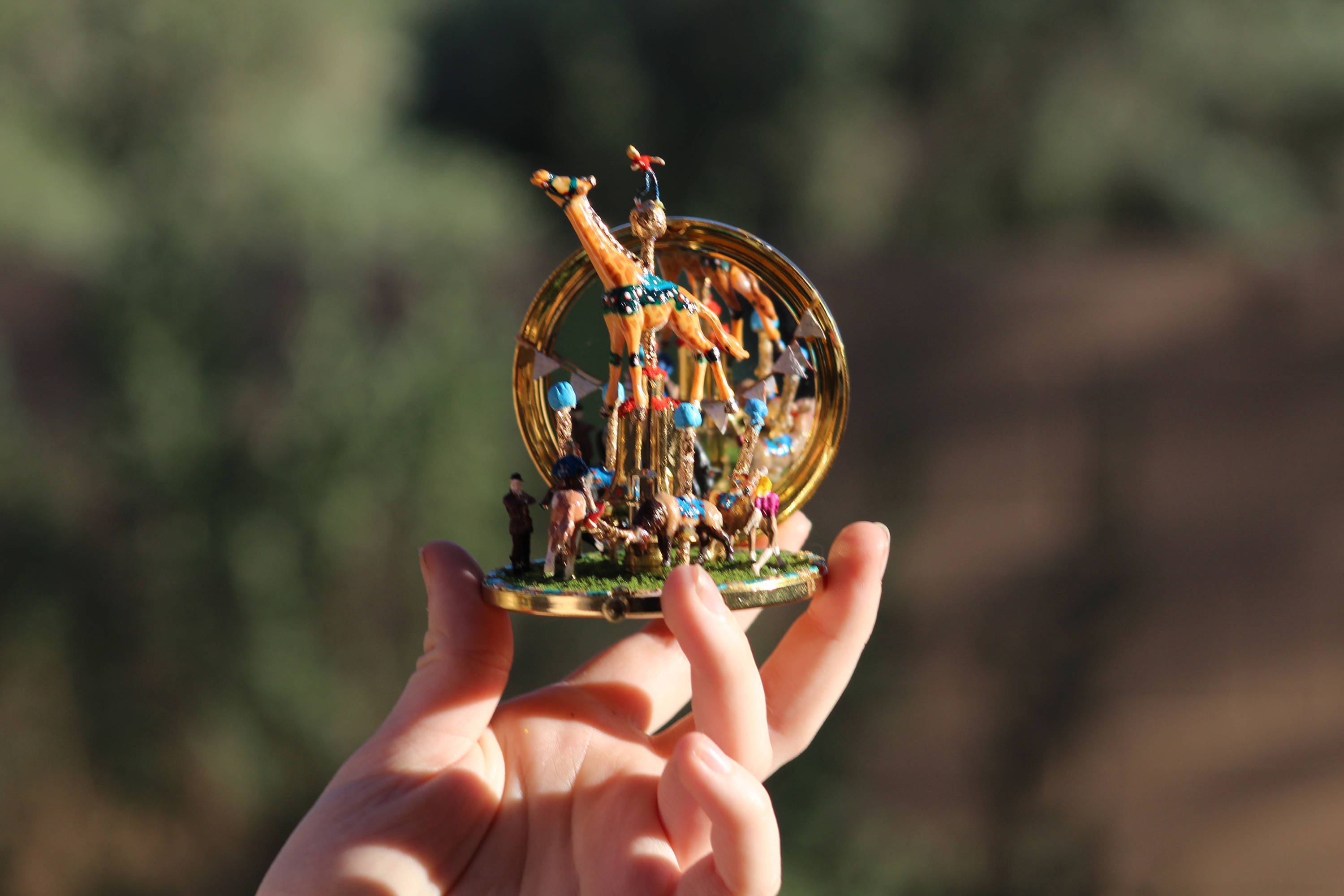 Miniature Diorama Fantasy World Compact Mirror Tiny Carousel: the ...