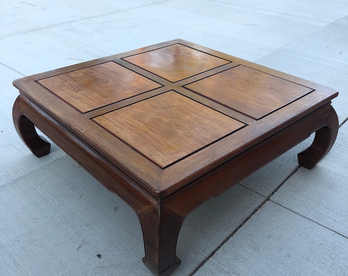 Vintage Burl Ming Style Square Coffee Table- Square, Low - Etsy