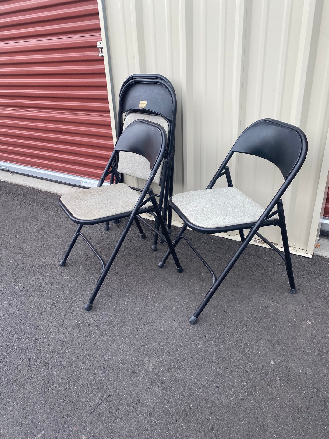 Set of 4 Vintage Folding Samsonite Metal Folding Chairs - Etsy