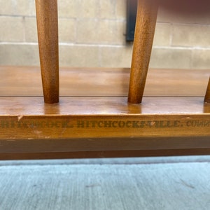 Vintage L. Hitchcock Maple Bench: Windsor Stick Back, Gold Stenciling ...