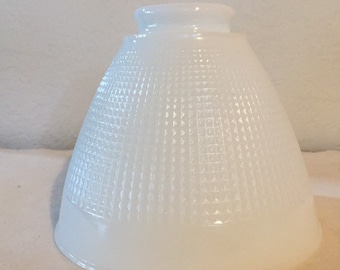 Vintage 6 Allegheny Milk Glass Diffuser Cone Lamp Shade Waffle 2-1/4 ...