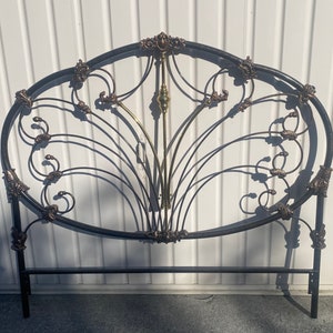 Vintage Elliot's Design Black/copper Enameled Iron and Brass Queen Size ...