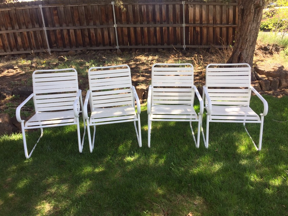 Vintage vinyl strap patio chairs store