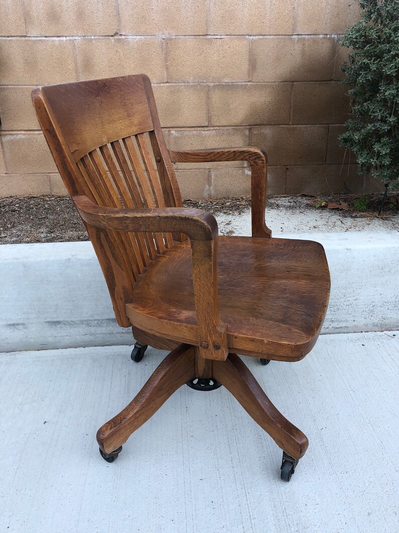Milwaukee Chair Co. Solid Oak Vintage Office Executive Chair - Etsy