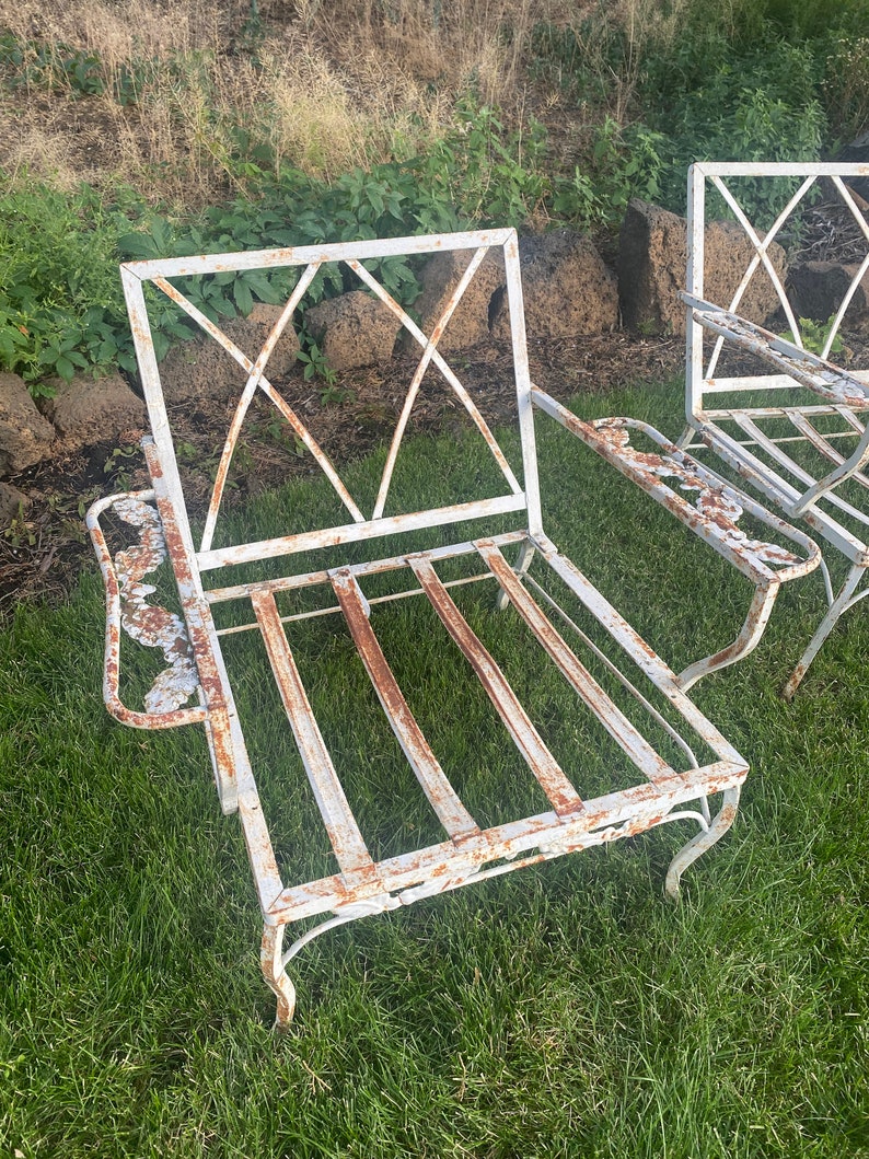 Pair of Woodard Vintage Garden Patio Lounge Chairs - Rusty Patina - Etsy