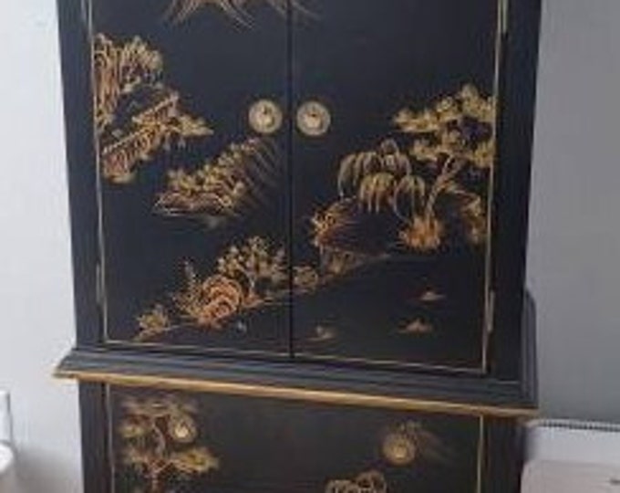 Antique Chest of Drawers Korean Tansu Butterfly Storage Dresser Asian ...