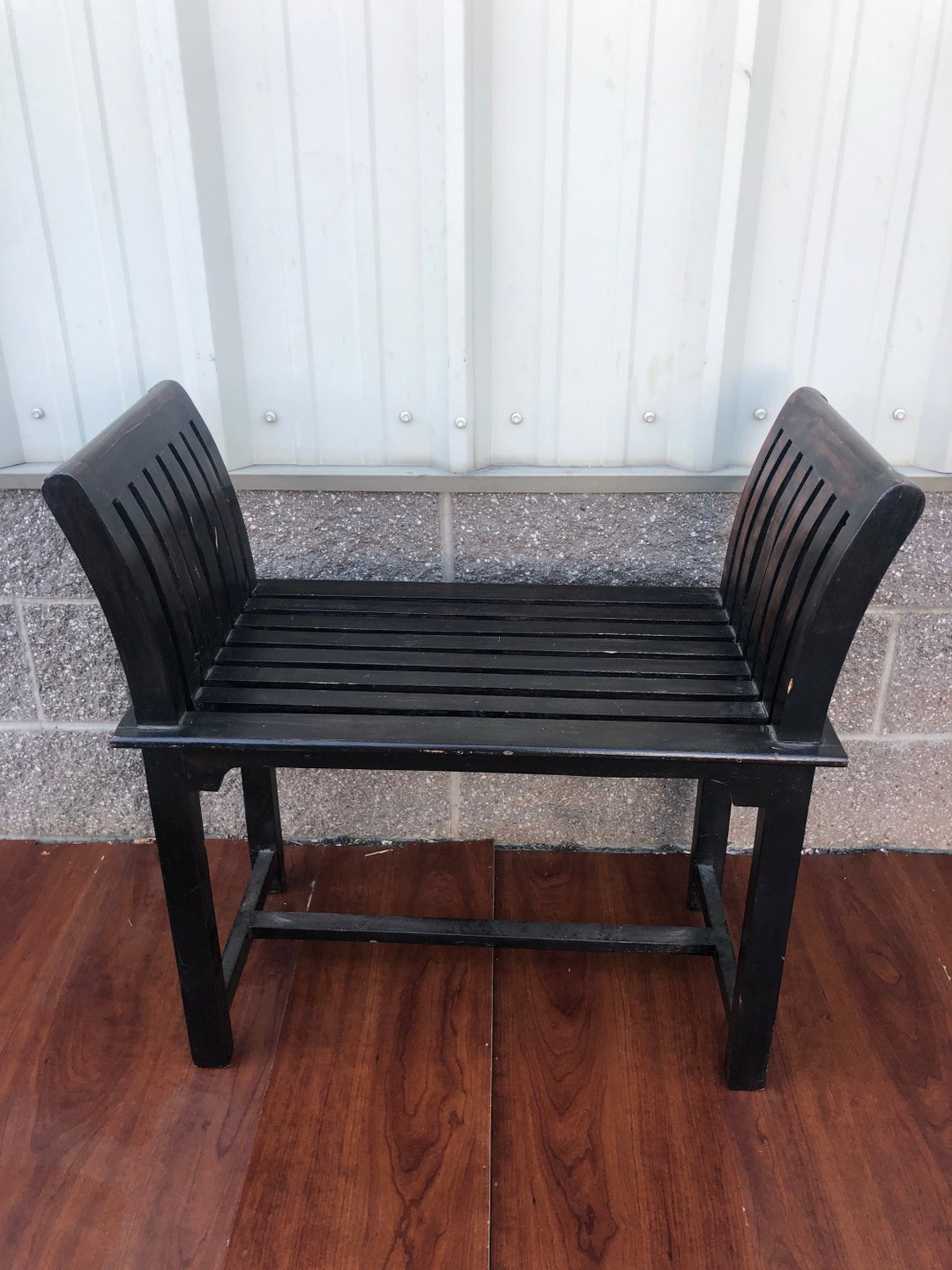 Vintage Small Teak Bench - Etsy