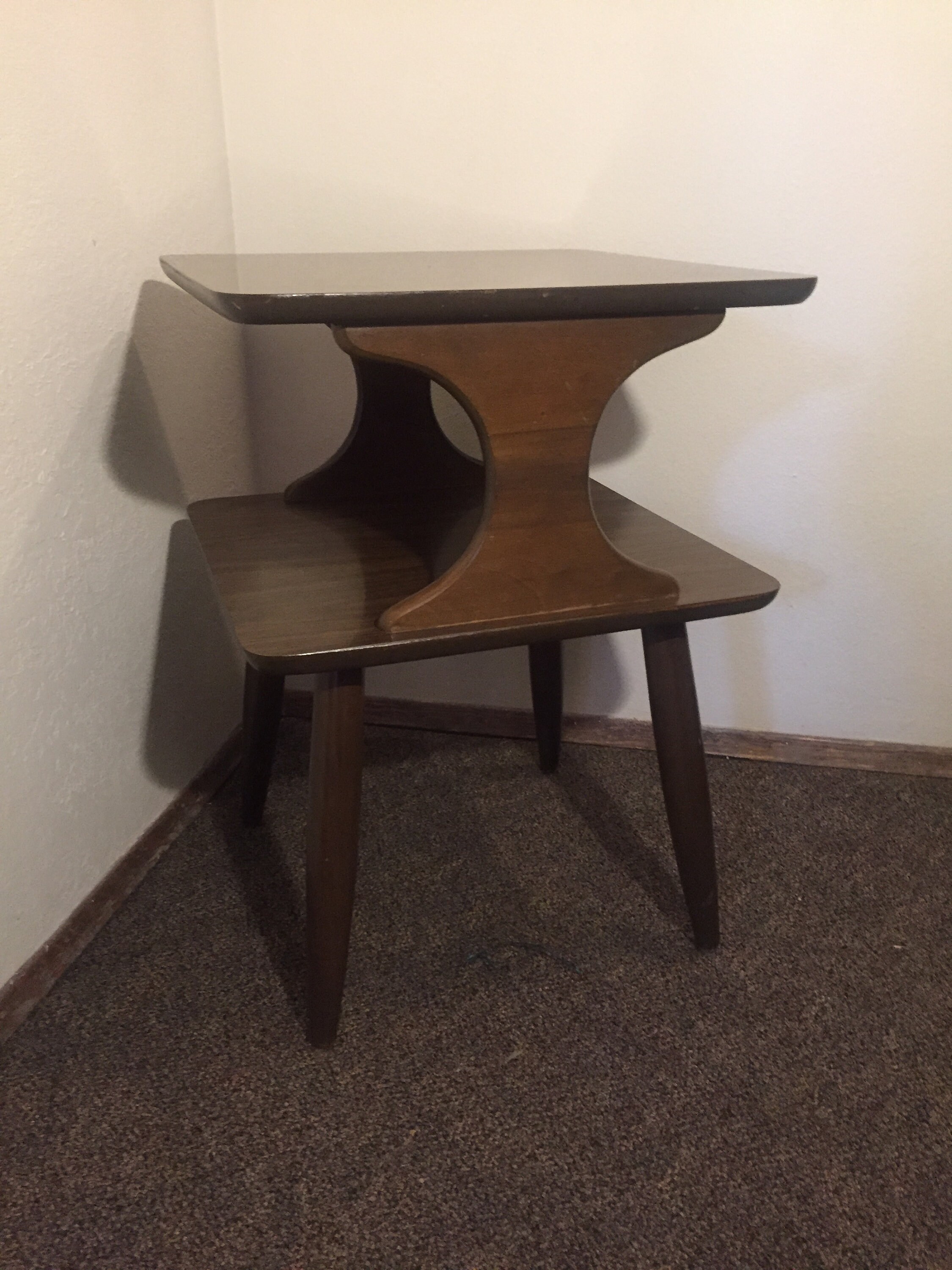 Pair of Vintage Walnut Side Tables/ End Tables With Laminate | Etsy