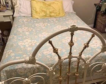 Vintage Elliott’s Design Full White Enameled Iron and Brass Full Size ...