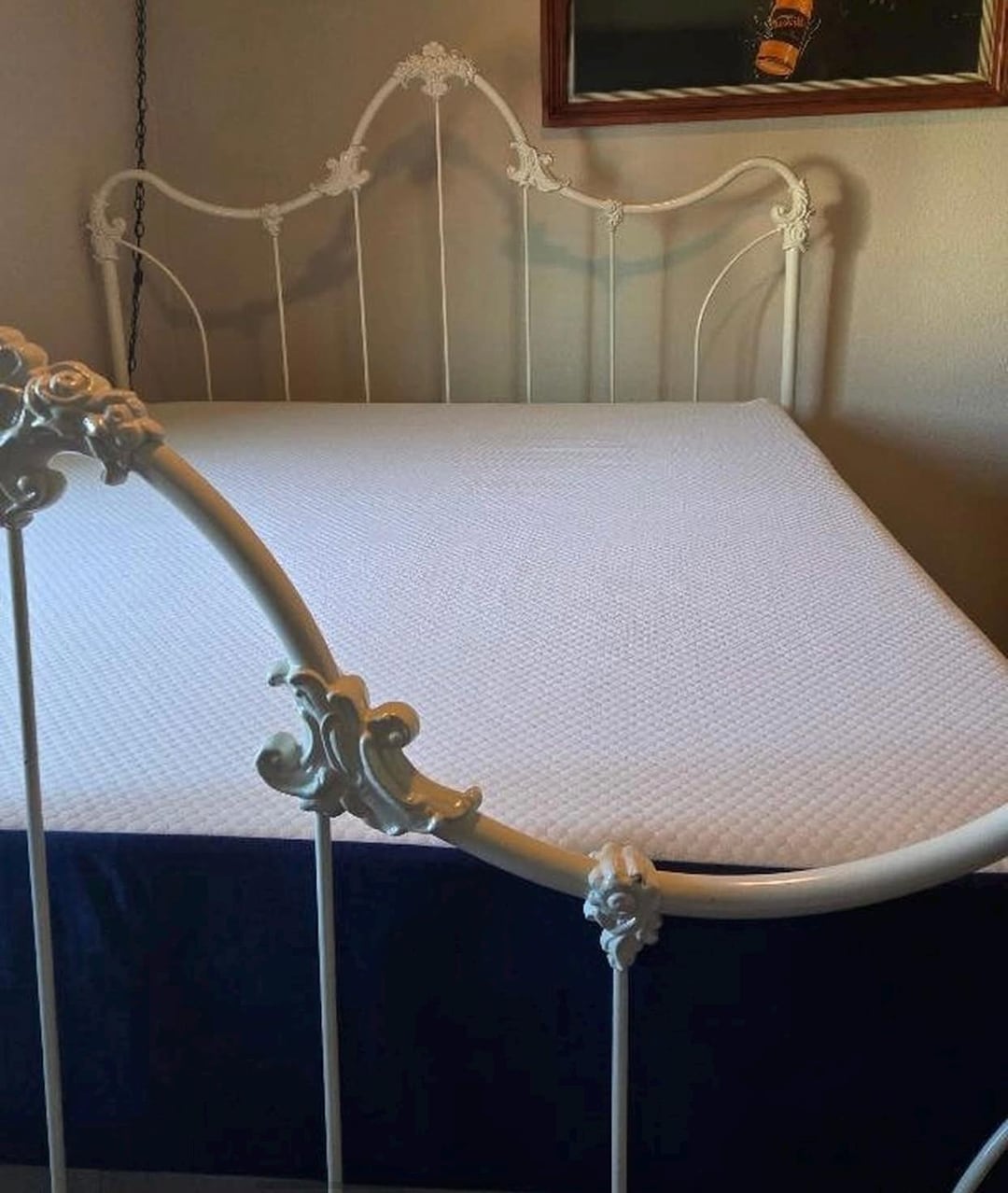 Vintage Elliot's Design White Enameled Iron Queen Bed Frame - Etsy