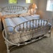 Vintage Elliott’s Design California King Bed Frame: White Iron & Brass ...