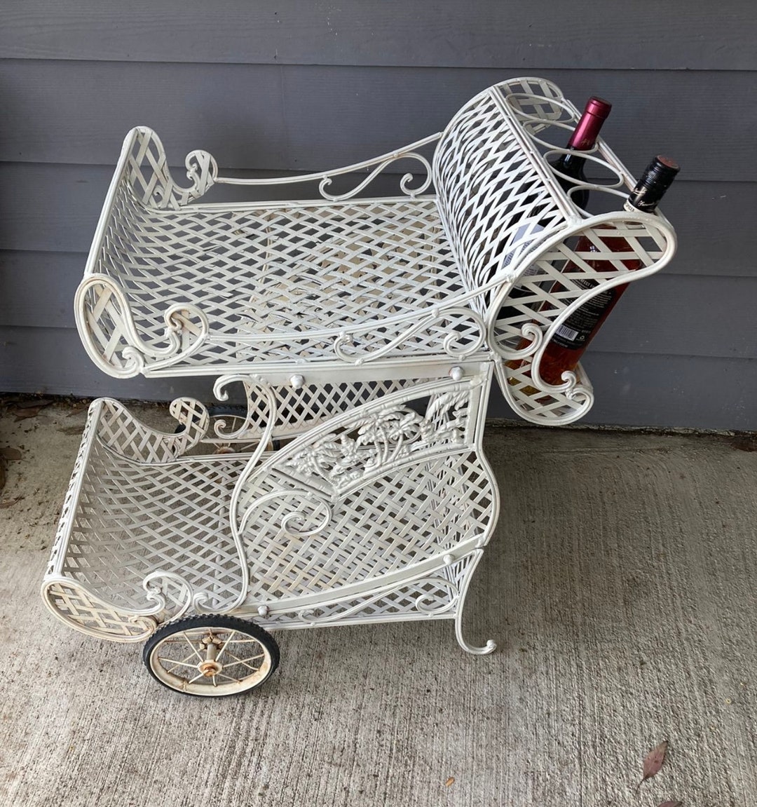 Antique Victorian Wrought Iron Bar Cart/ Tea Cart/ Serving Cart - Etsy
