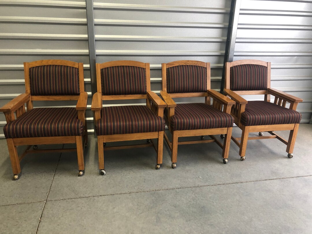 Set of 4 Flexsteel Oak Game Chairs/armchairs - Etsy