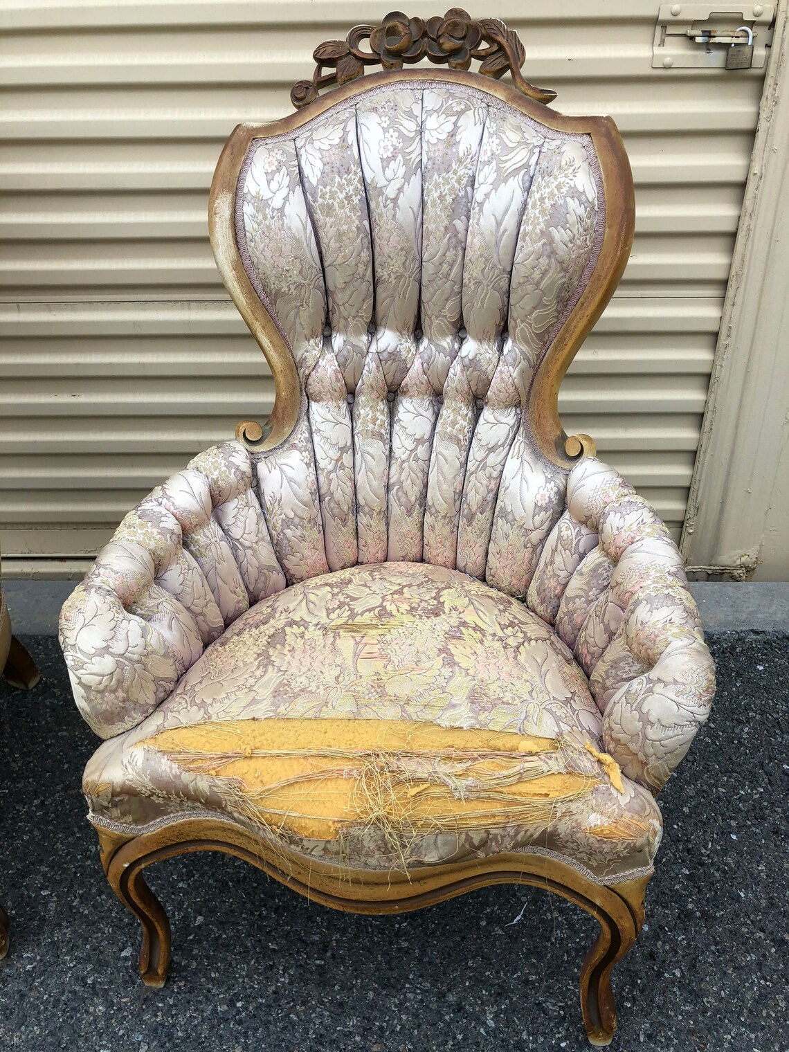 Pair of Vintage Victorian Style Tufted Parlor Chairs-need - Etsy