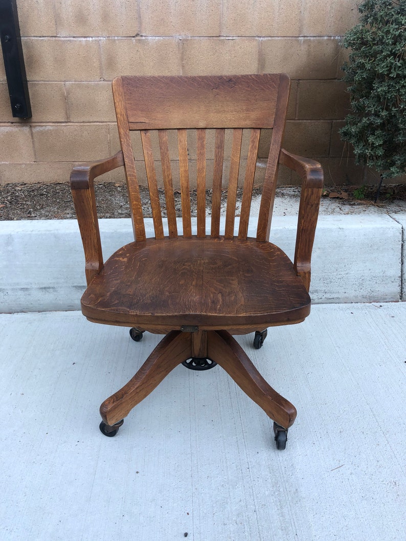 Milwaukee Chair Co. Solid Oak Vintage Office Executive Chair - Etsy