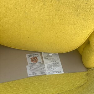 Vintage Woodmark Originals Yellow Tufted Back Swivel Barrel Lounge ...
