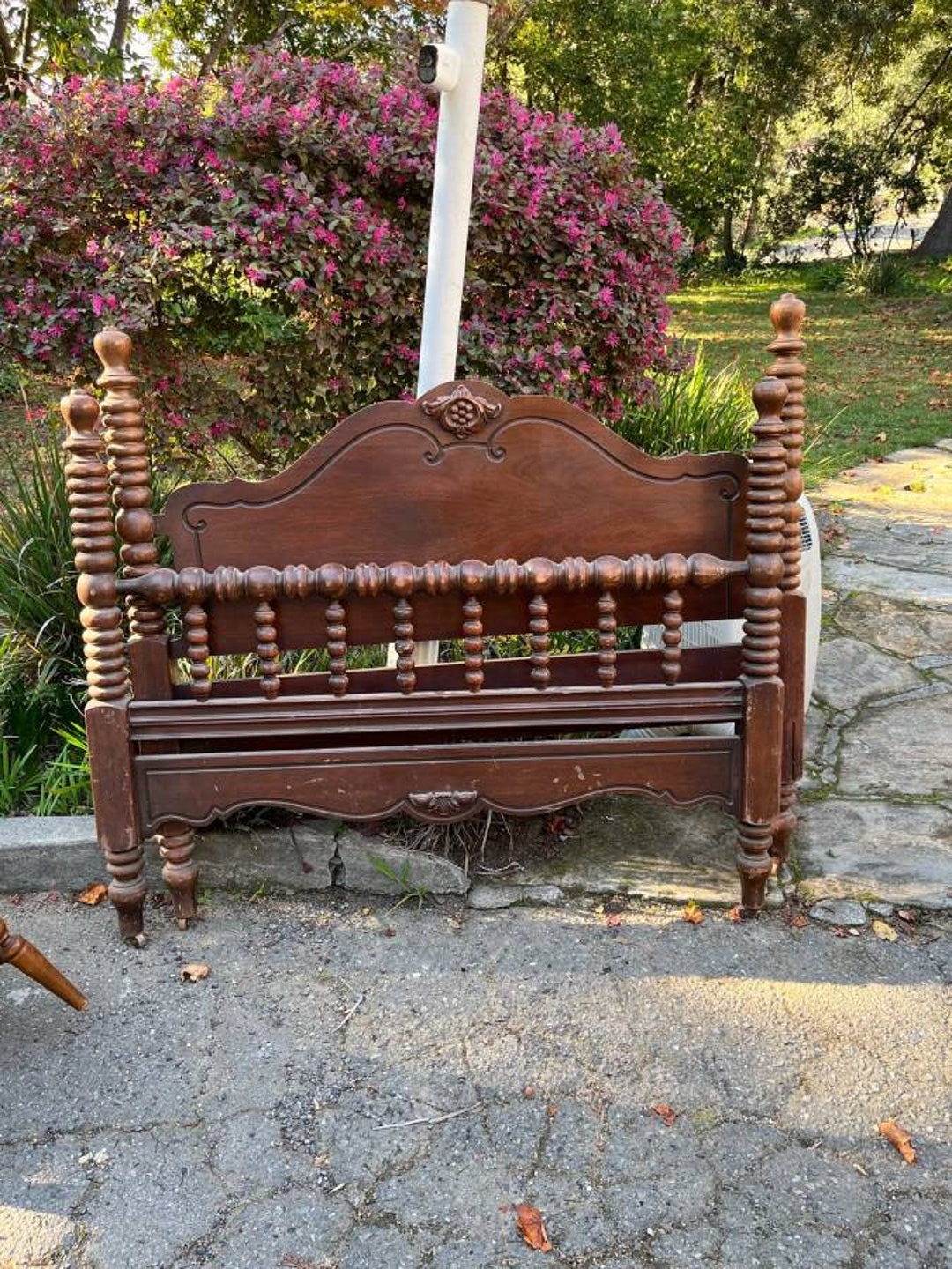 Vintage 1930’s Full Spool Bed, Headboard, Footboard, and Rails and ...
