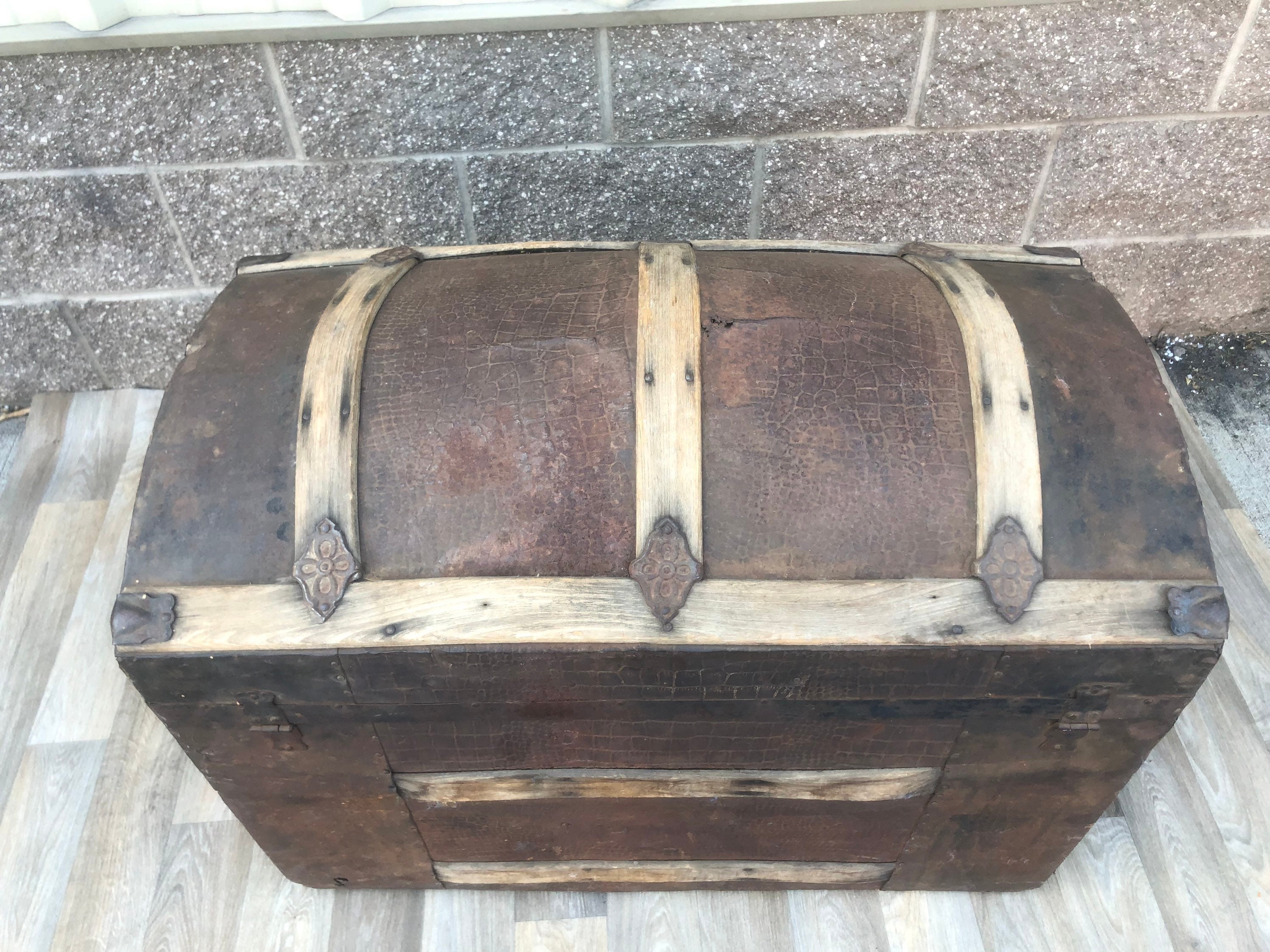 Antique Camelback Steamer Trunk Storage Trunk / Blanket - Etsy