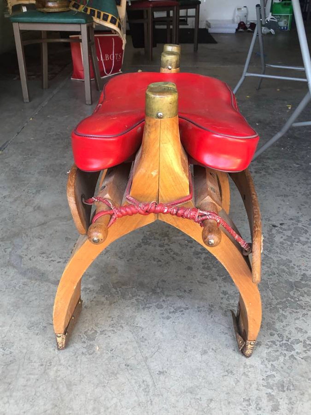Antique Camel Saddle Stool Vintage Handmade Footstool Leather and Wood ...
