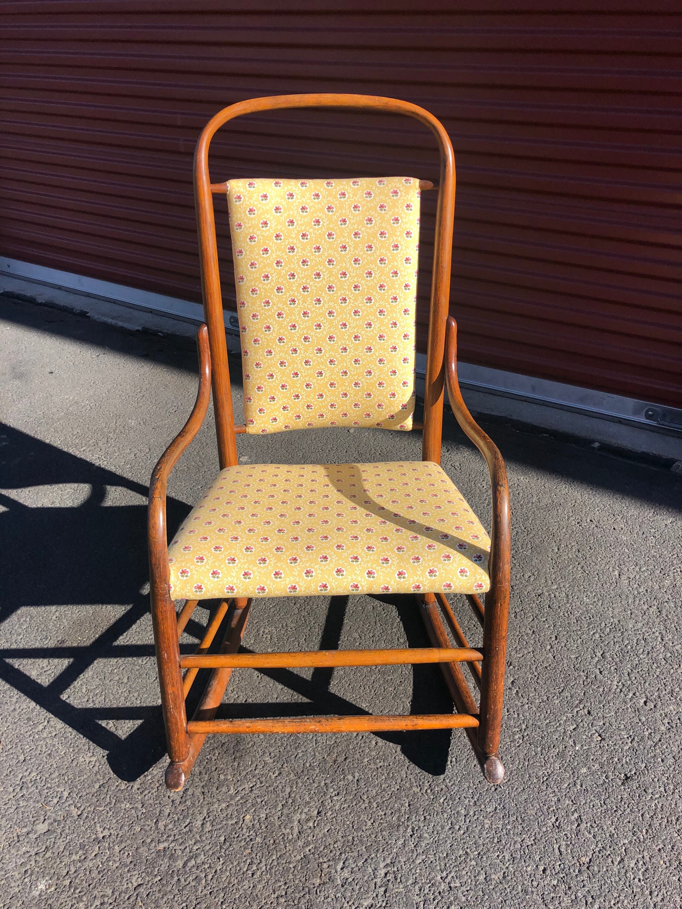 Bentwood Rocking Chair in the Style of Michael Thonet Hand Caned Etsy