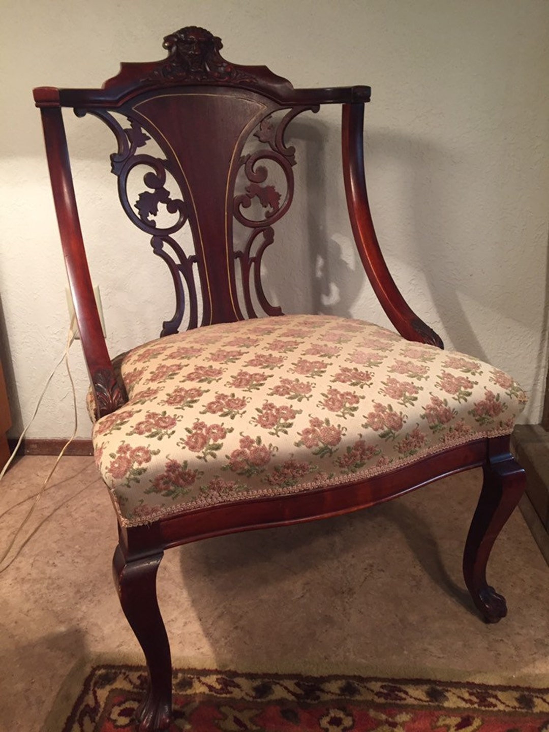 Antique Carved Lion’s Head Parlor Chair - Etsy