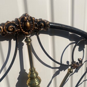 Vintage Elliot's Design Black/copper Enameled Iron and Brass Queen Size ...