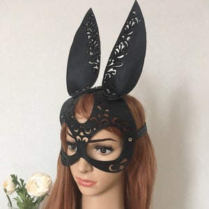 Rabbit maskLeather bunny mask rabbit mask party mask bdsm | Etsy