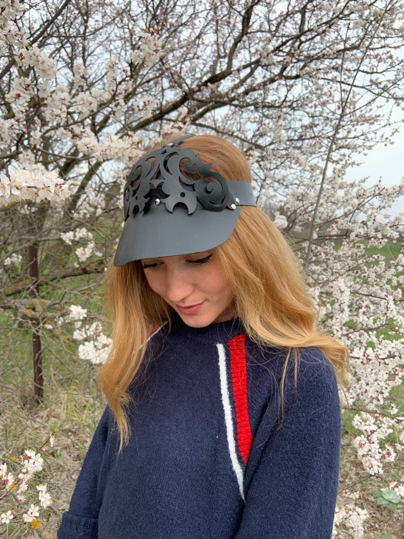 Leather Visors Leather Cap Leather Hat Cap Harness | Etsy