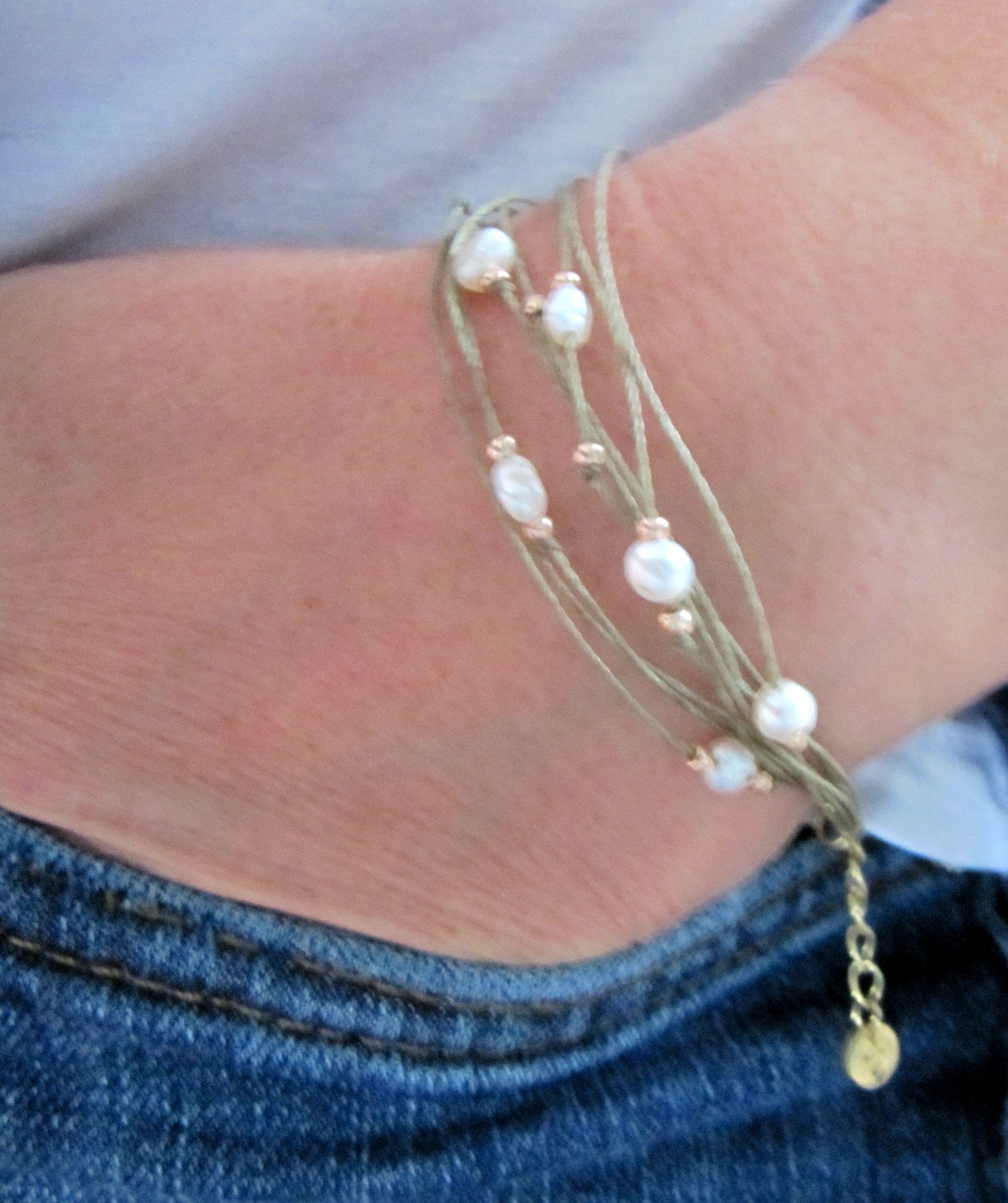 Multi String Perlen Armband, Minimalistische Armband mit ...