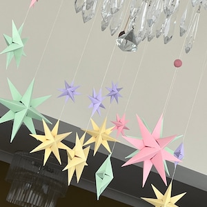Pastel Origami Stars. Star Room Decor. Pastel Paper Stars. Nursery ...