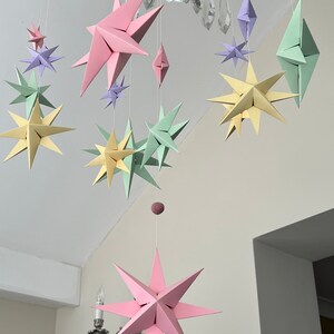 Pastel Origami Stars. Star Room Decor. Pastel Paper Stars. Nursery ...