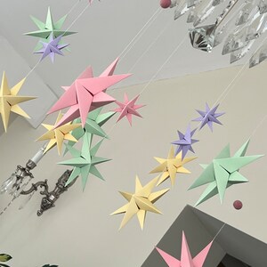 Pastel Origami Stars. Star Room Decor. Pastel Paper Stars. Nursery ...