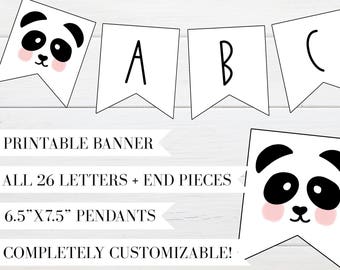 Panda banner | Etsy