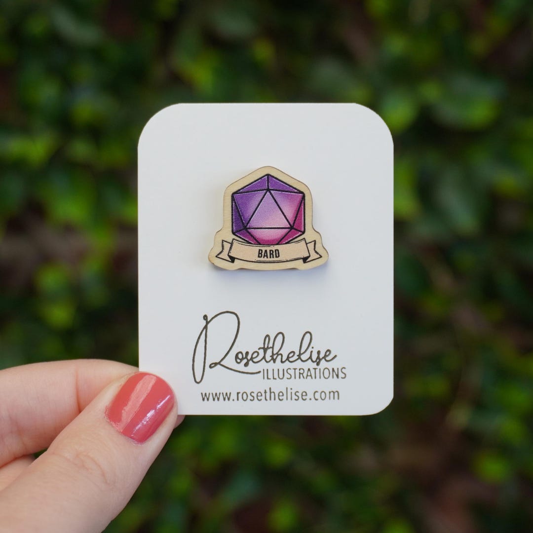 Dnd Roles D20 Dice Synthetic Wood Pins Part #1 - Etsy