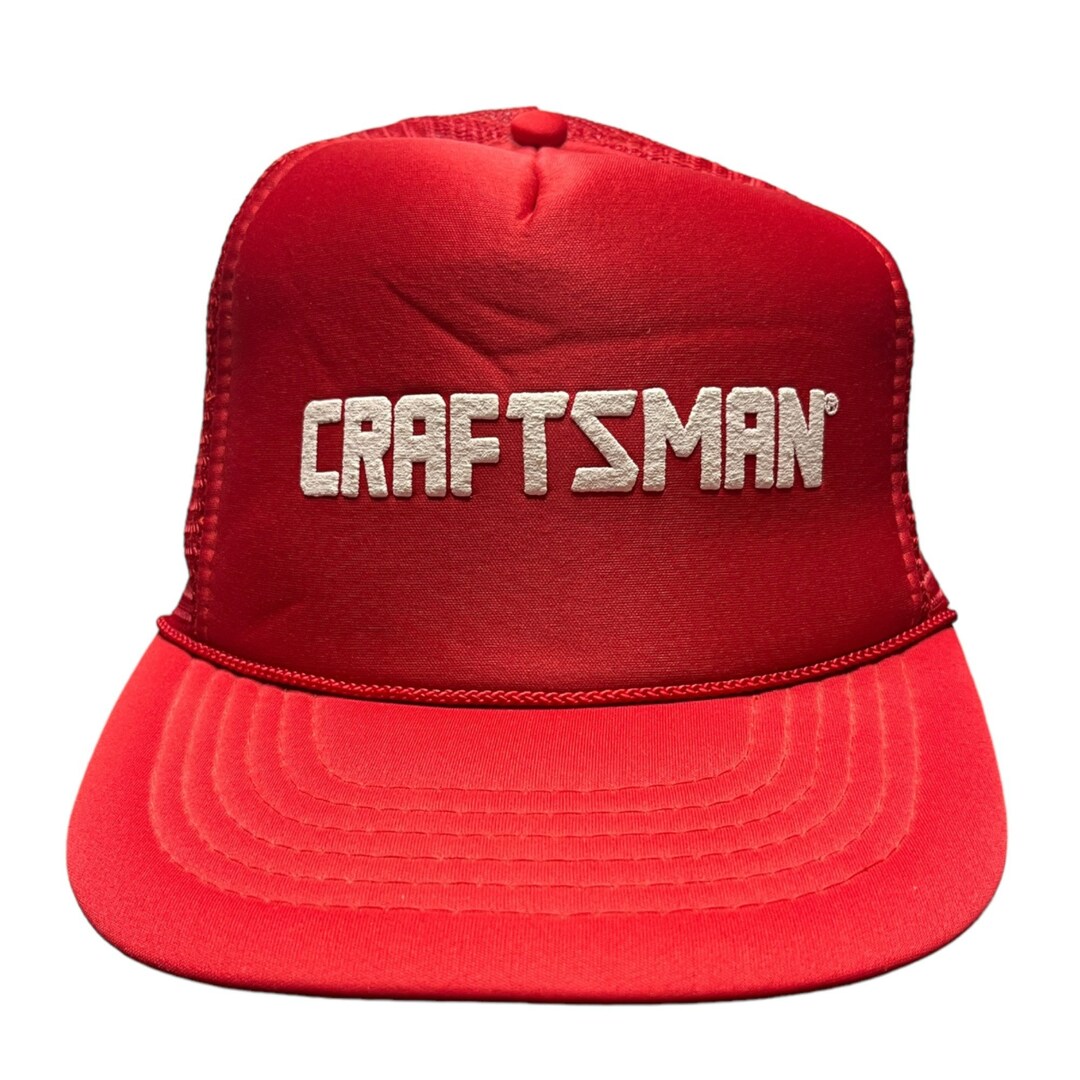 Vintage CRAFTSMAN Red Hat Baseball Foam Trucker Mesh Snapback Hat ...