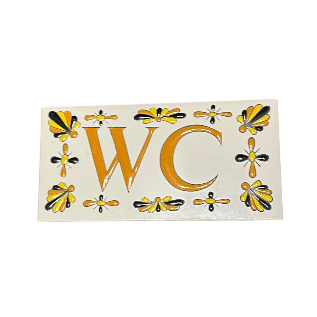 Vintage Ceramic WC Water Closet Tile Bathroom Rhodes Greece Greek Home ...