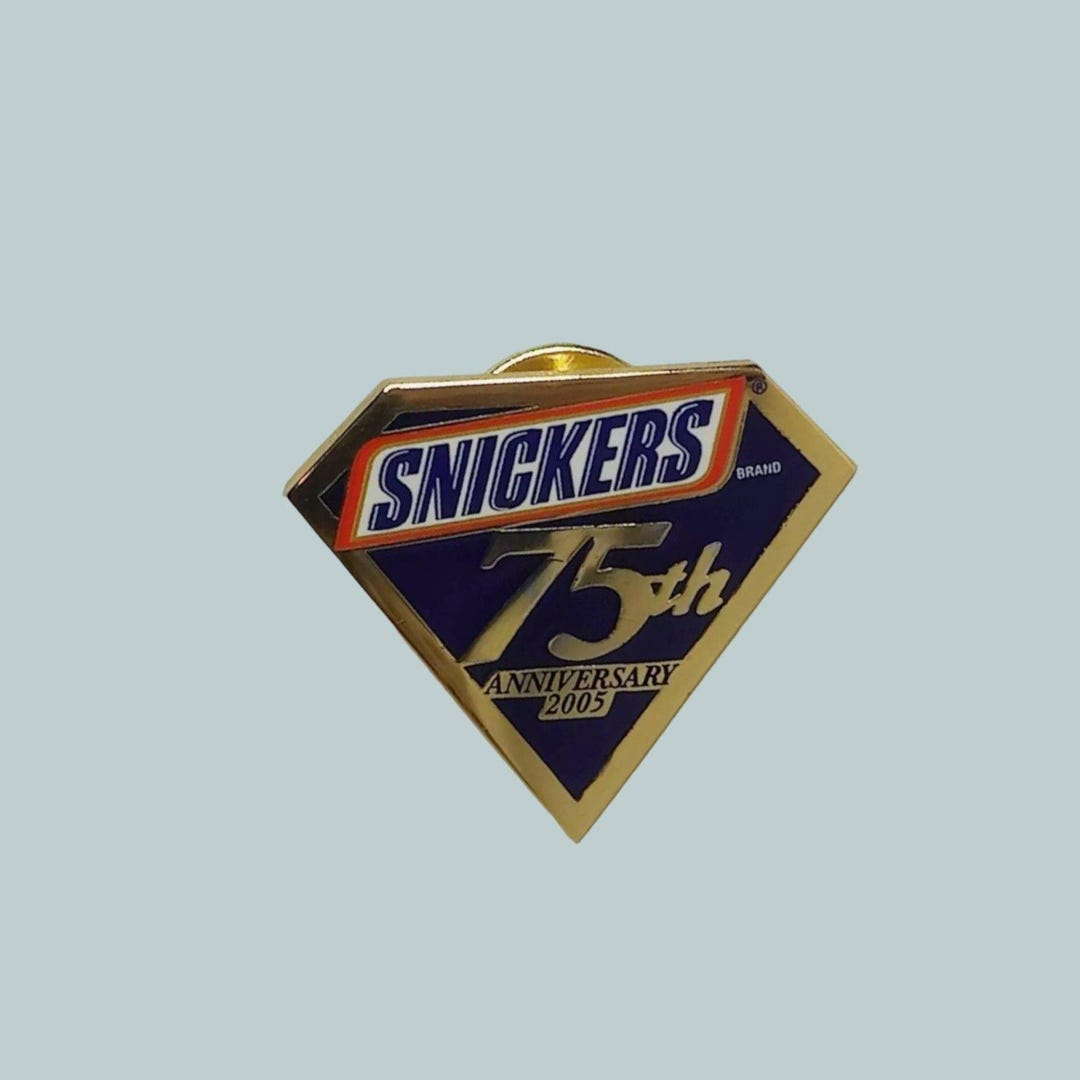 Snickers 75th Anniversary Pin 2005 Triangle Metal Enamel Collectible ...