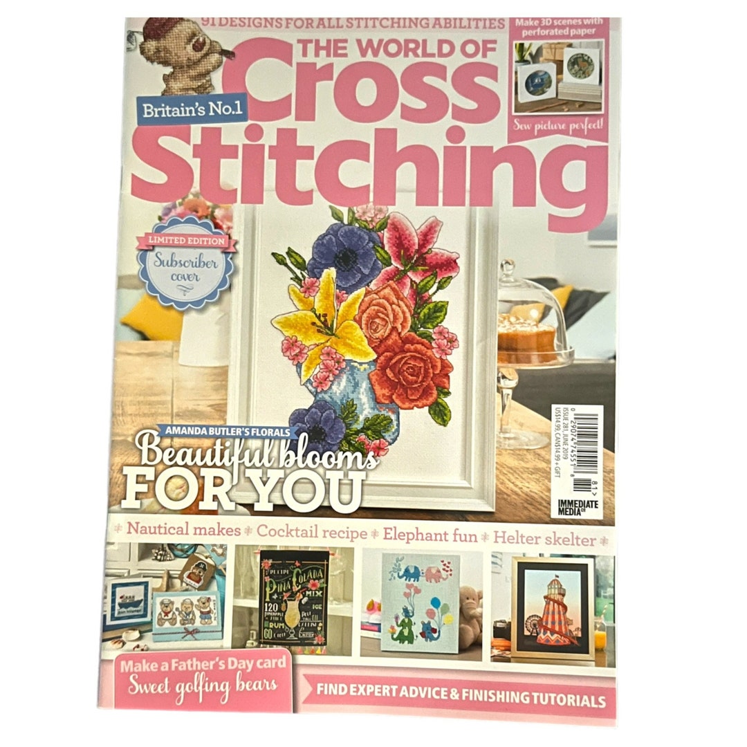 Cross Stitching Magazine, Beautiful Blooms - June 2019 - Etsy