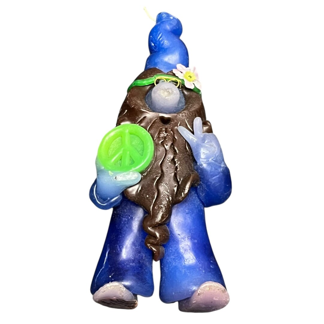VTG Northern Lights Candle Wee Wizard Collection Hippie With Peace Sign ...
