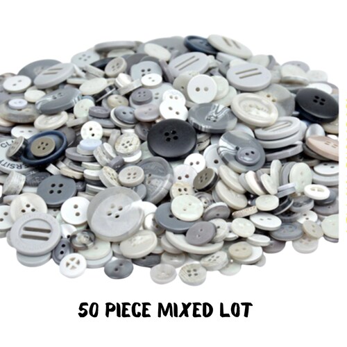 50 Grey Gray Button Mix Assorted Sizes Crafting Jewelry - Etsy