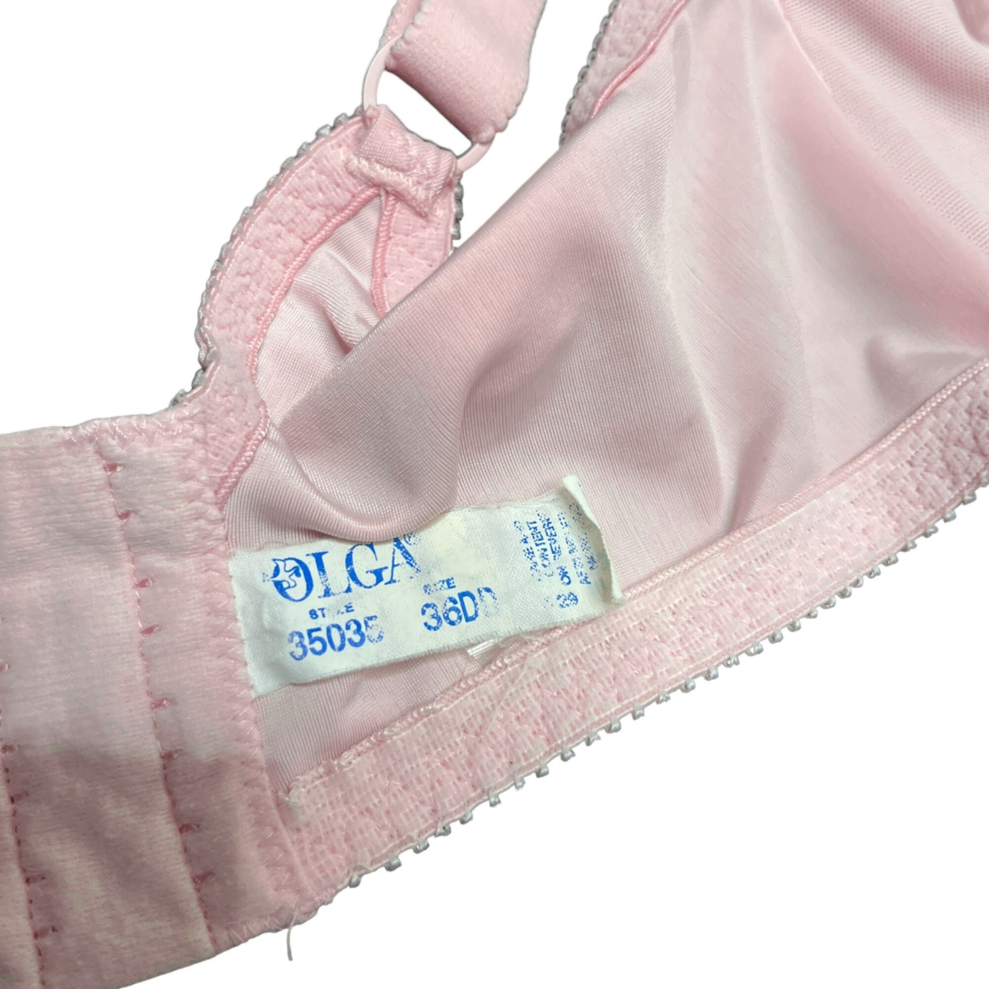 VTG Olga Bra 35035 T Shirt Mesh Lining Underwire Full Coverage Pink ...