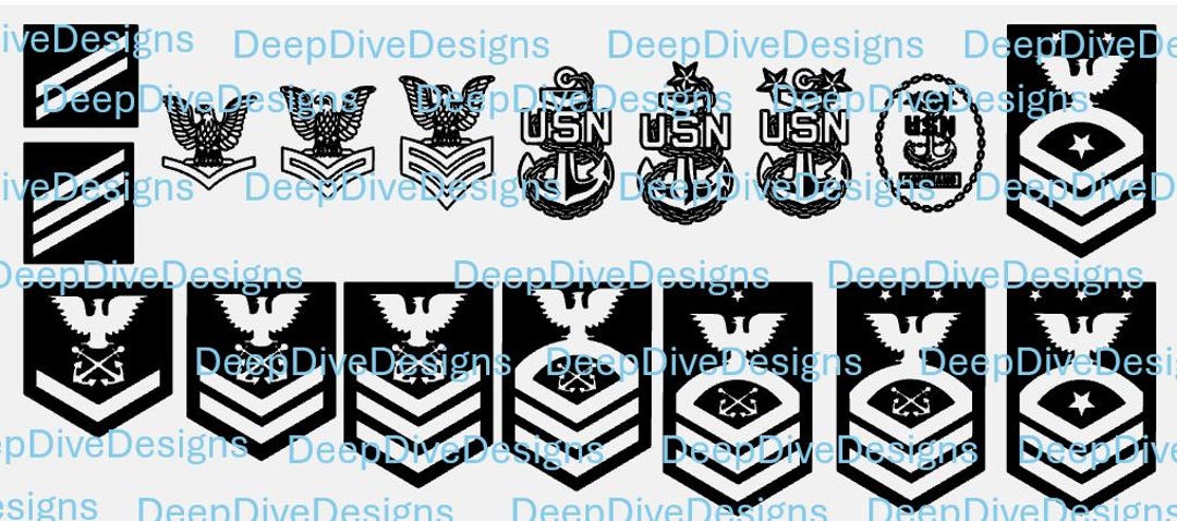 US Navy Enlisted E4-E9 Rank Insignia's (SVG) - Etsy UK